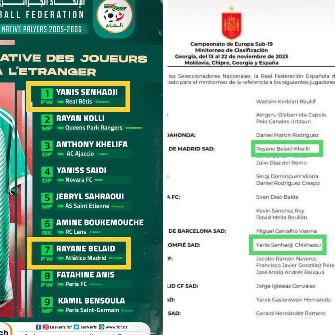 Football- EN U20 : Senhadji et Belaid font faux bond à l’Algérie ...